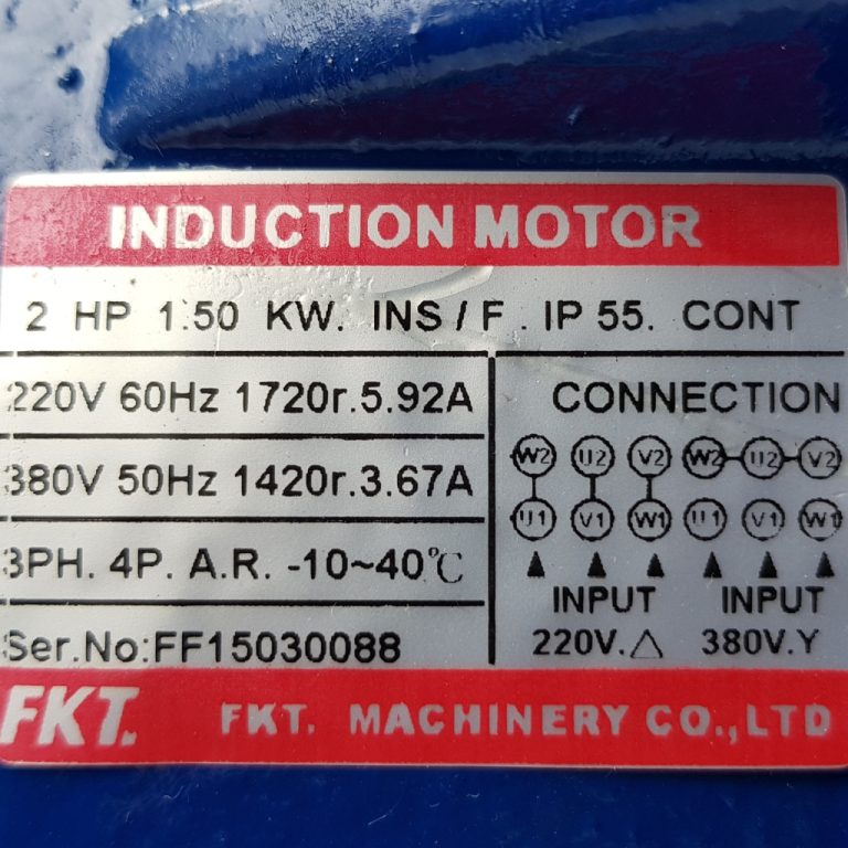 การอ่าน nameplate ของมอเตอร์ไฟฟ้า กระแสสลับ 3 เฟส - https://fms.co.th/